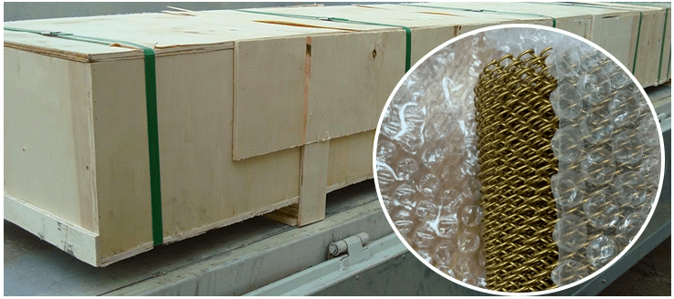 Metal coil drapery metal wire mesh curtain in office decoration